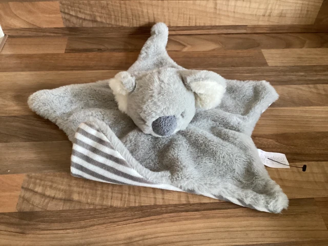 KEELECO BABY COMFORTER Fluffy Koala Bear Blankie Dou Dou Eco Grey White ...