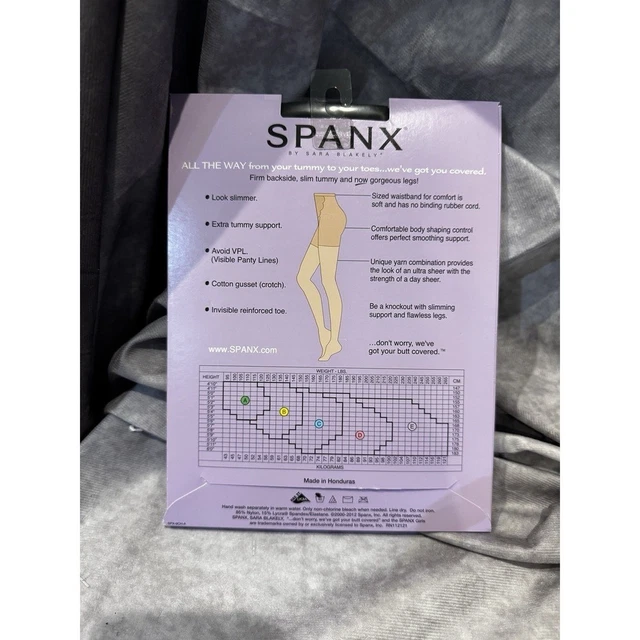 SPANX ALL THE Way Size D Black Medium Control Ultra Sheer Pantyhose NIP ...