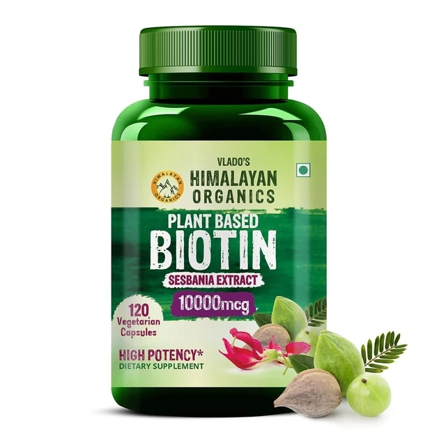 Himalayan Organics Plant Based Biotin 120 Capsule For Hair Skin 2601