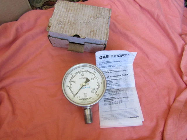 ASHCROFT T6500 PLUS 3.000 PSi 210 BAR MANOMETER EN 837-1 NEU & OVP EUR ...