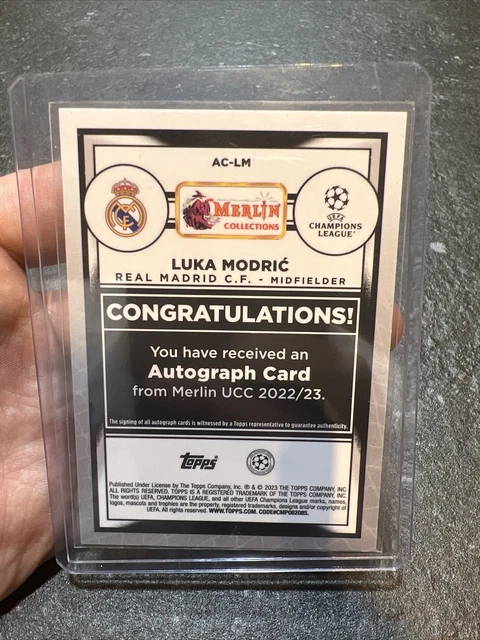 2022-23 TOPPS MERLIN UCC Luka Modric Blue Refractor Autograph 09/75 ...