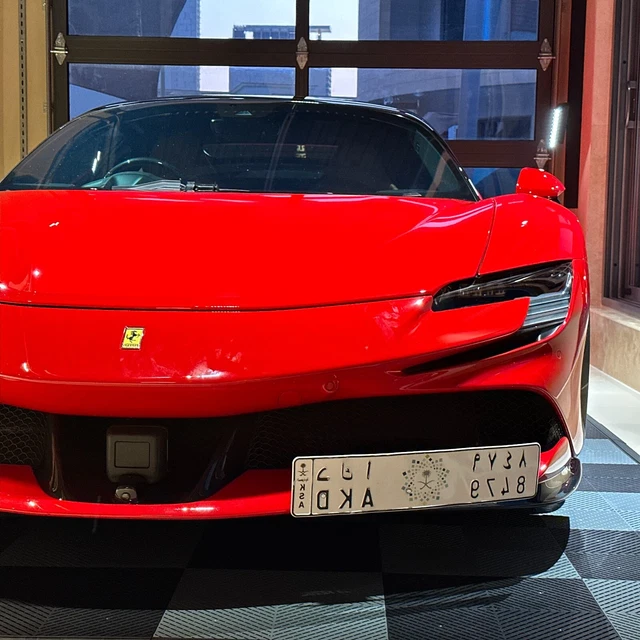 FERRARI SF90 WITH a front front radar sensor license plate clamp ...