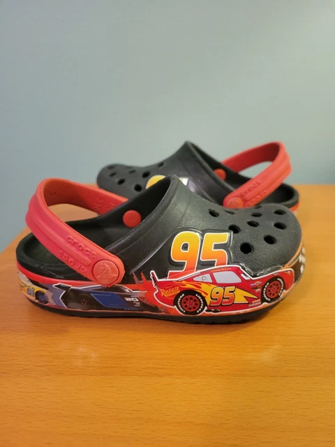 CROCS DISNEY PIXAR Cars Shoes Childs Size C8 95 Lightning McQueen Black ...