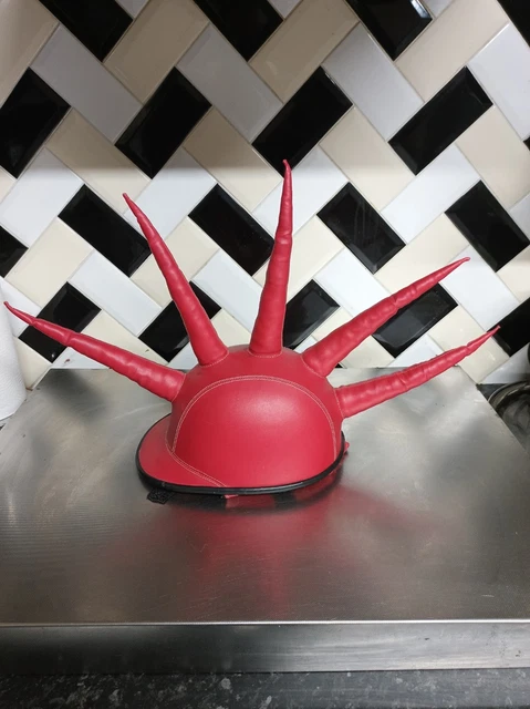 RED MOHAWK HORNED Novelty Helmet Hat Punk ROCKER STEAMPUNK £15.00 ...
