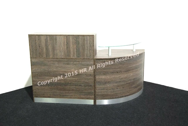 RECEPTION DESK OFFICE Computer Desk Zebrano 1800Mm Curved Retail ...