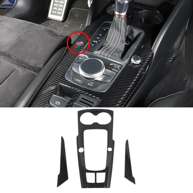 CARBON FIBER GEAR Shift Panel Cover Trim Fit For Audi A3 8V S3 RS3 2014 ...