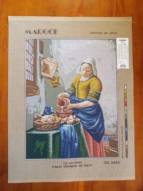 MARGOT TAPESTRY CANVAS Only La Laitiere/Milkmaid Vermeer Creation De ...