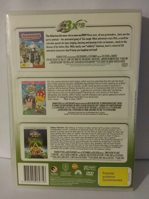 BARNYARD / SPONGEBOB-THE Movie / Jimmy Neutron Boy Genius Boxset DVD ...