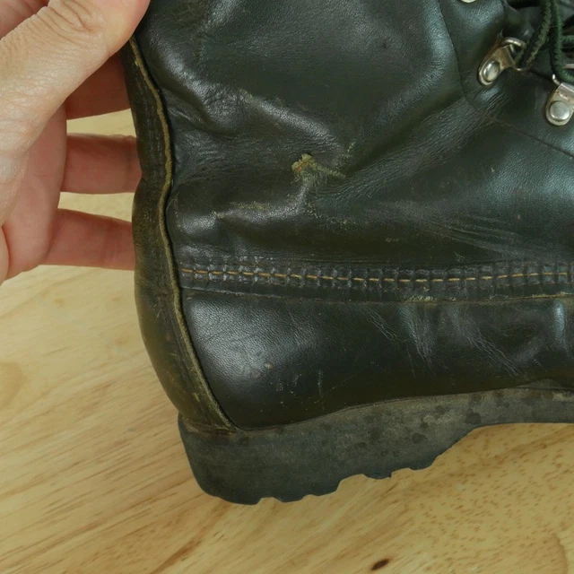 VINTAGE TED WILLIAMS Sport Boots 6 1/2 B Utility Hiking Green Leather ...