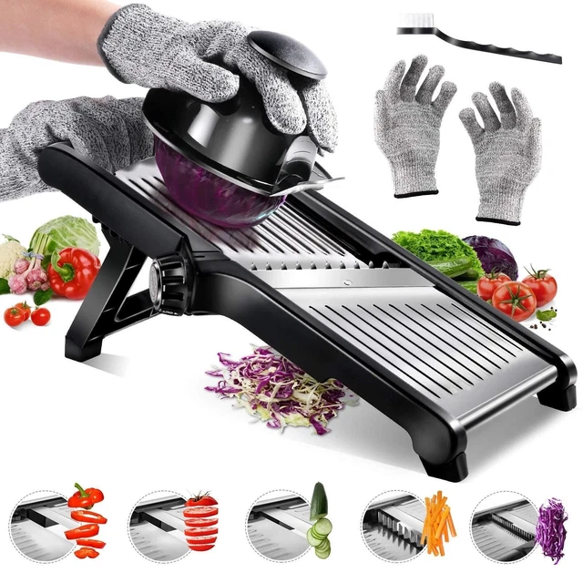 PROFESSIONAL ADJUSTABLE MANDOLINE Slicer Upgraded Vegetable Slicer for ...