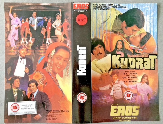 KUDRAT (ORIGINAL) VHS Video - Hindi Bollywood Film - Raj Kumar / Hema ...