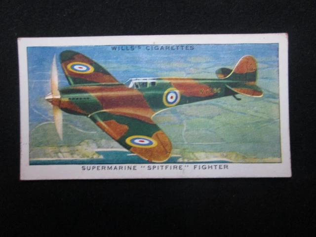 THE SUPERMARINE SPITFIRE WW2 Fighter Plane Vintage 1938 Trade Card C42 ...