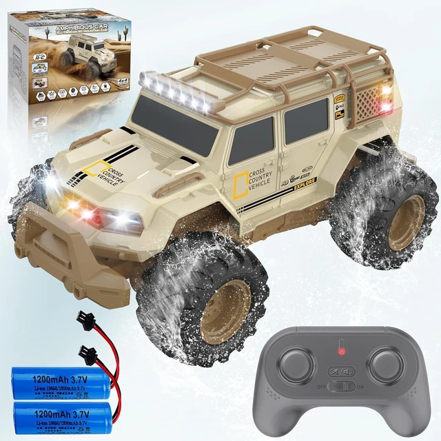 AMPHIBIOUS 1:14 RC Car 4WD – Waterproof Off-Road Truck w/ LED Lights £ ...