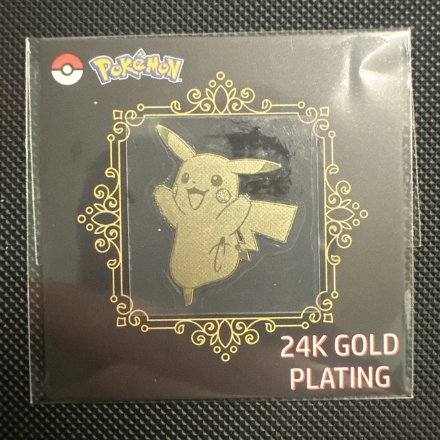 PIKACHU 24K GOLD Plated Sticker Card Korean Striking Candy Pokemon NM £ ...