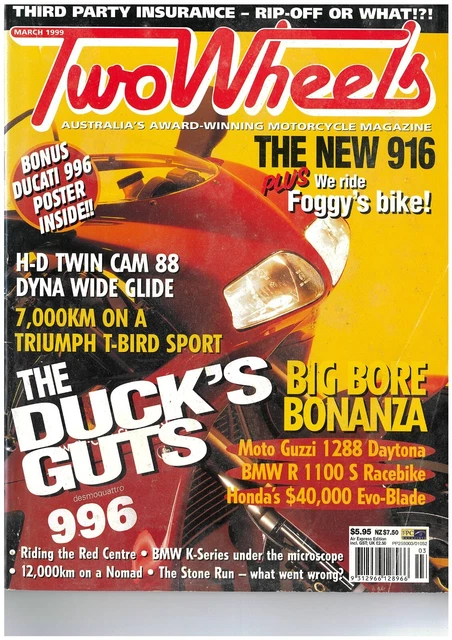 TWO WHEELS MOTORCYCLE magazine March 1999 Ducati 996 Harley-Davidson ...