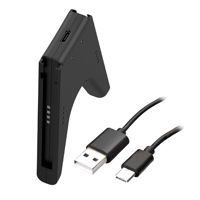 BLACK V SHAPE Charging Grip Replacement For Nintendo Switch JoyCon ...