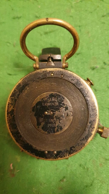 VINTAGE WW1 1918 British Officers Verniers Compass In 1917 Leather Case ...