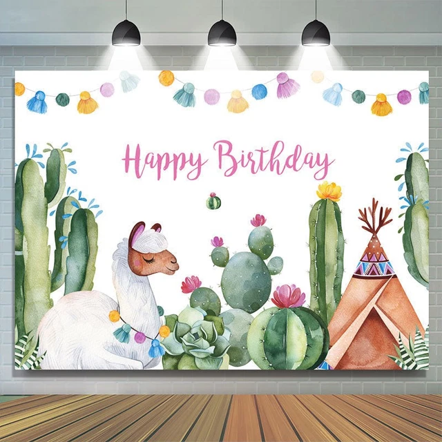 MEXICAN FIESTA GREEN Cactus White Birthday Backdrop $37.94 - PicClick AU