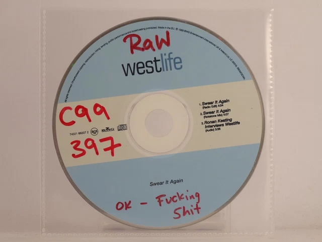 WESTLIFE SWEAR IT AGAIN (X8) 3 Track CD Single along with Plastic ...