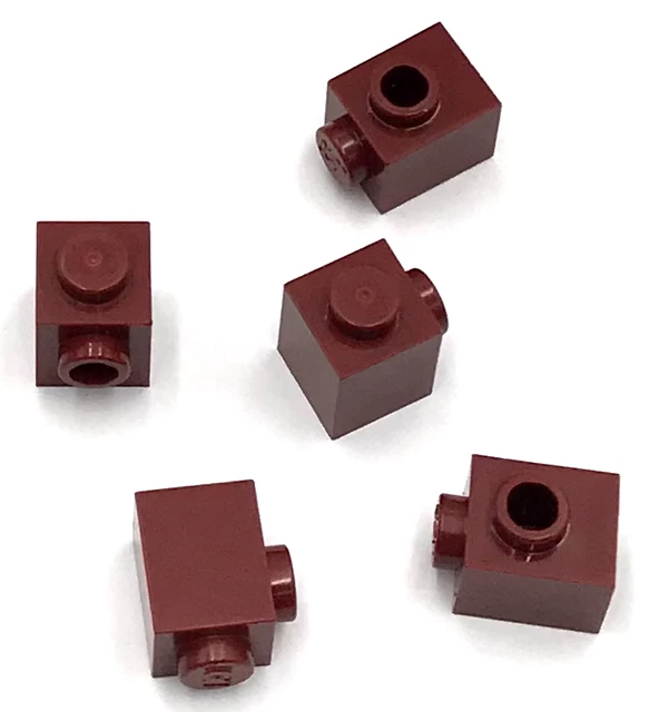 LEGO 5 NEW Dark Red Brick Building Blocks Modified 1 x 1 w/ Stud on ...
