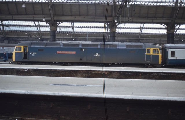 ORIGINAL SLIDE BR Class 47 ~ 47555 Liverpool Lime St Aug82 1E94 08.05 ...