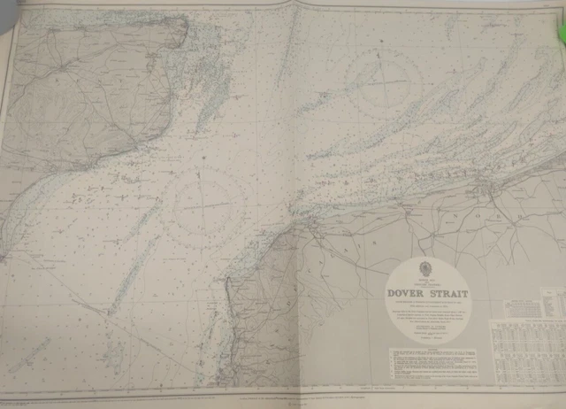 DOVER STRAIT VINTAGE Admiralty Chart No. 1895 1959 Vintage Sheet Map ...