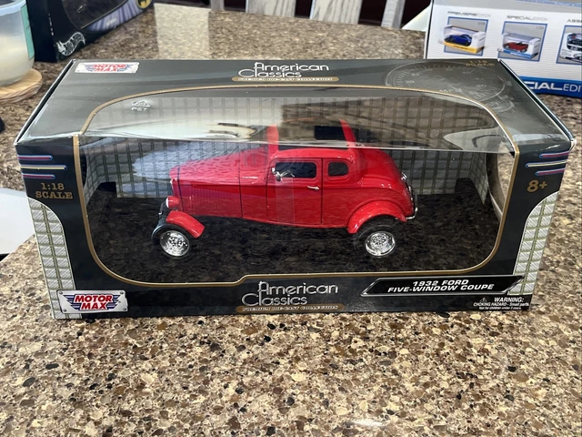 MOTOR MAX 1:18 1932 Ford Hot Rod Five Window Diecast! Red! New In Box ...