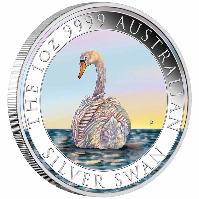 AUSTRALIAN PERTH MINT 2023 1oz Silver Swan Coloured color Coin 1500 ...