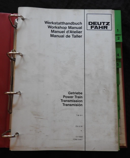 DEUTZ-FAHR DX 6.50 Traktor Tw 911 Übertragung Antrieb Service Reparatur ...