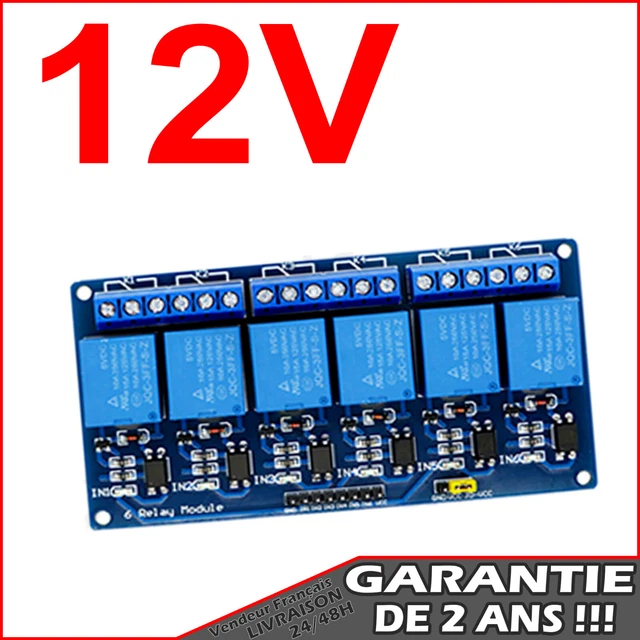 MODULE 6 RELAY 12V 6 Channels Optocouplers Arduino Raspberry (1082) $9. ...