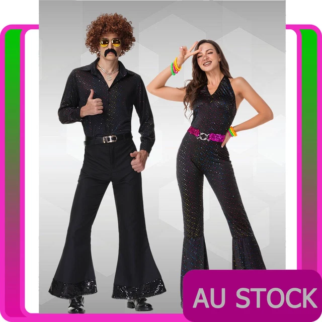 COUPLE 70S 60S Disco costume Saturday night Fever Retro Retro Hippie ...