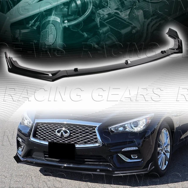 PAINTED BLACK JDM Front Bumper Body Kit Lip Fit 18-21 Infiniti Q50 Base ...