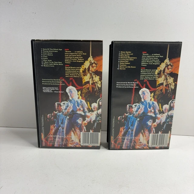 DAVID BOWIE GLASS Spider Tour 2 VHS Set The Video Collection Rare Music ...