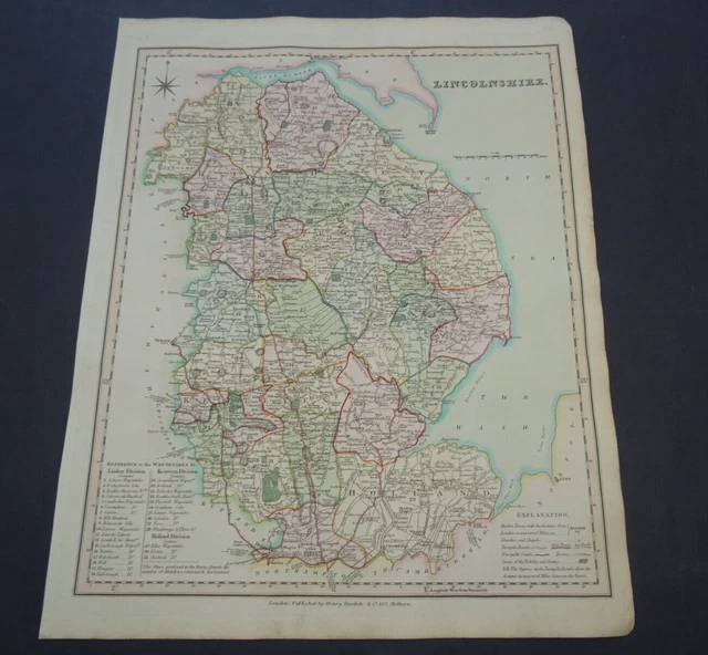 ANTIQUE MAP OF Lincolnshire by Henry Teesdale 1829 £40.00 - PicClick UK