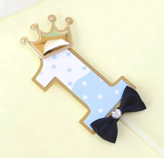 BOSS BABY NUMBER 1st Cake Topper UK Party Birthday Boy Girl Crown Blue ...
