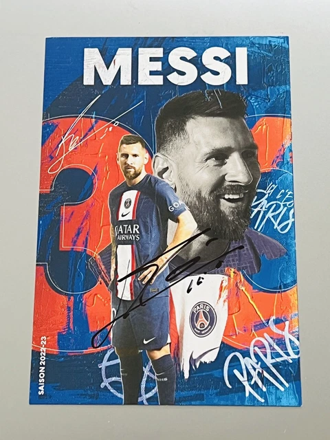 LIONEL MESSI SIGNED Original Autograph Official Card PSG France RARE ...