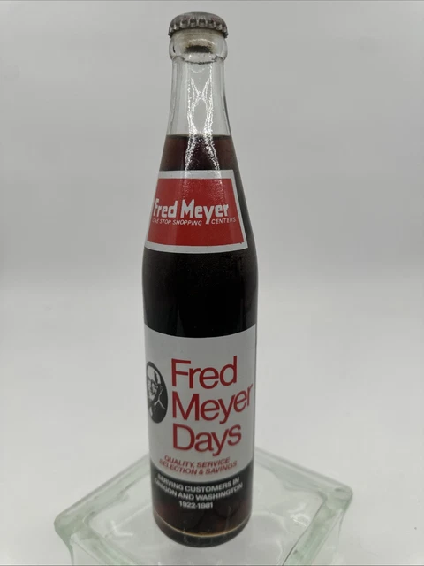 VINTAGE COCA-COLA COMMEMORATIVE Fred Meyer Days 75 years Full Bottle ...