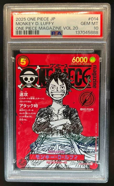 2025 ONE PIECE Japanese Monkey D. Luffy Magazine Volume 20 #014 PSA 10 ...