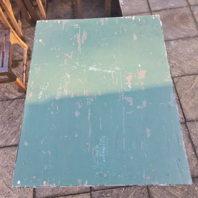 VINTAGE GREEN EX-ARMY Field Mess Kitchen Table Heavy Duty Original Used ...