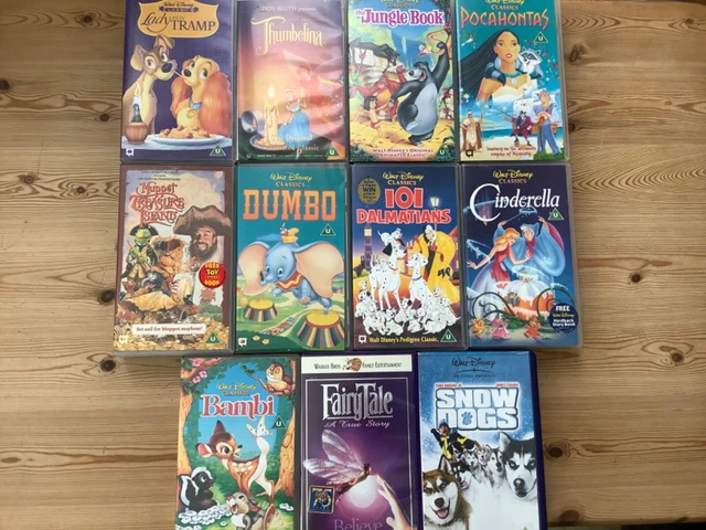 DISNEY PLUS OTHERS VHS VIDEOS. 11. inc. DUMBO,CINDERELLA,BAMBI. EX CON ...