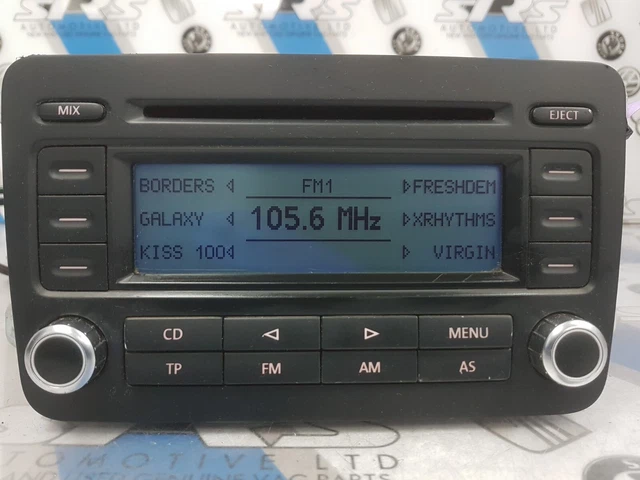 VW RADIO / CD Player / RCD 300 Stereo Head Unit WITH CODE 1K0 035 186 P ...