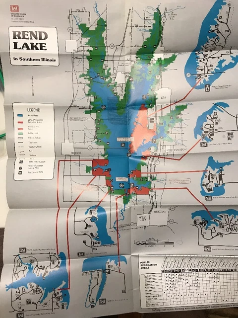 1986 REND LAKE Map Guide By Army Corps Of Engineers St. Luis District ...