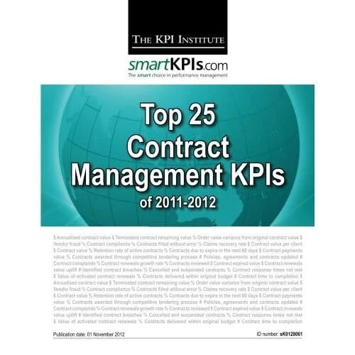 TOP 25 CONTRACT Management Kpis of 2011-2012 - Paperback NEW Institute ...