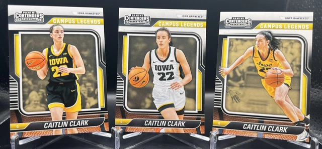 CAITLIN CLARK 2024 Panini Collection CAMPUS LEGENDS (x3) NOIR, BLANC ...