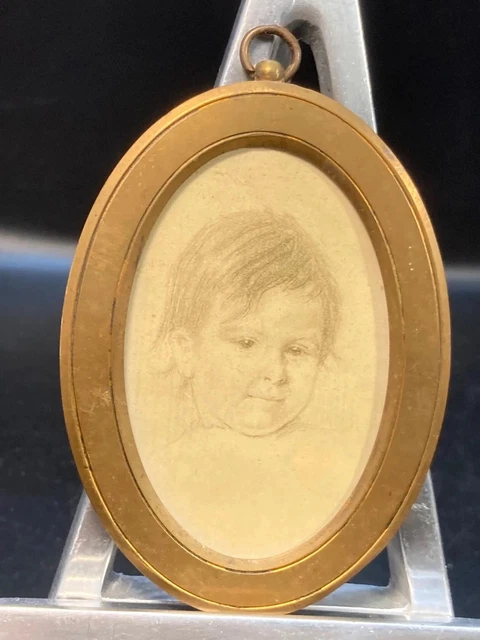 ANTIQUE STUDY OF infant portrait , original drawing, framed,glazed £90. ...