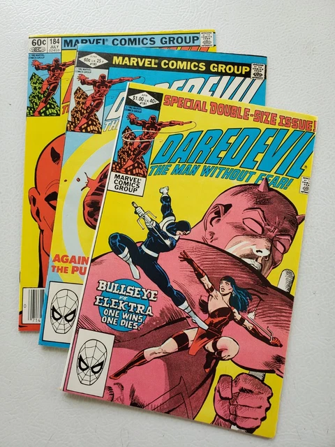 DAREDEVIL #181,183,184 (1982) Apparent Death of Elektra Bullseye ...