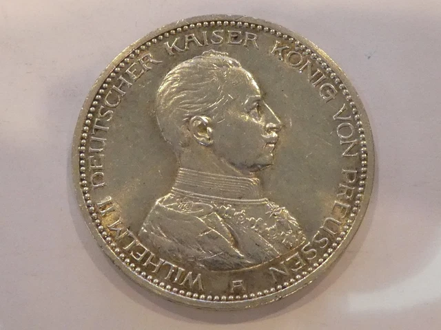 5 MARK EMPIRE, Prussia, Wilhelm II., uniform, 1913, silver, rare £0.86 ...