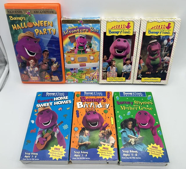 VINTAGE BARNEY & Friends VHS Video Tape Lot of 7 Barney Purple Dinosaur ...