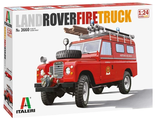 ITALERI 3660S LAND Rover 3660S-1:24 Fire Truck, Building, Stand Model ...