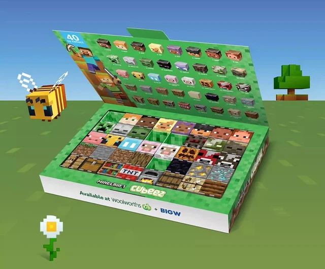 [FULL SET] WOOLWORTHS BigW 2025 Minecraft Cubeez With Collector Display ...